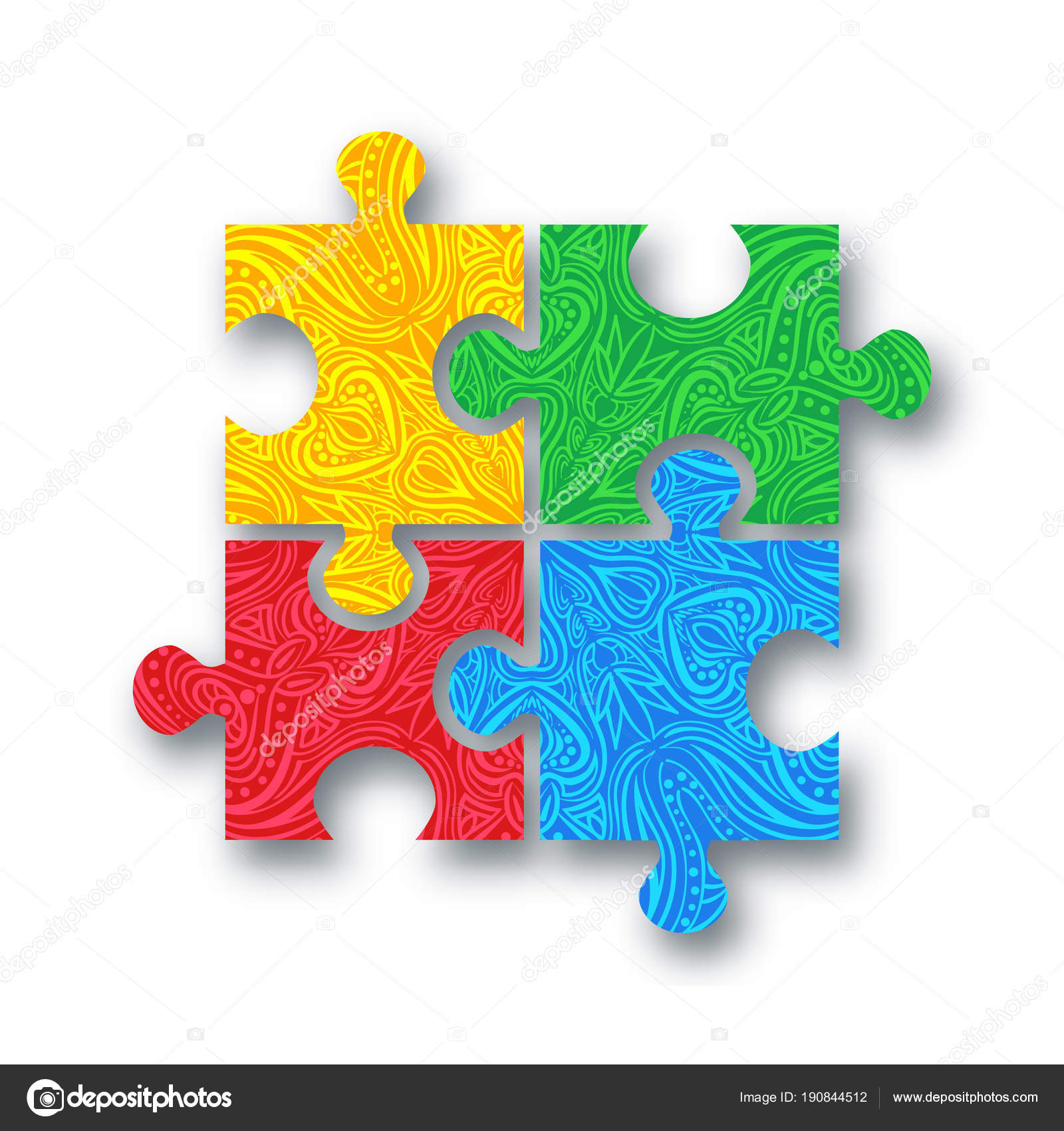 Autism Puzzle Pieces Vector