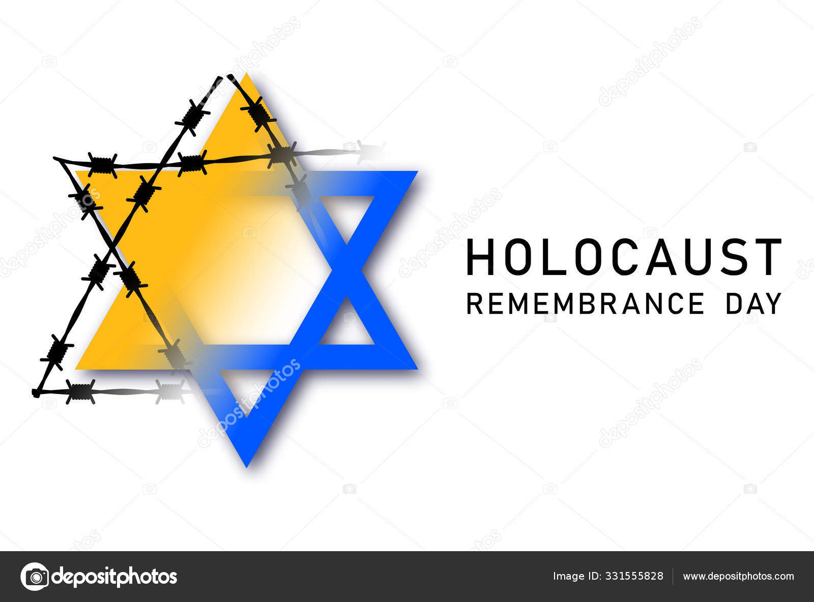 Holocaust Remembrance Day. January 27. Vector illustration. Blue Star ...