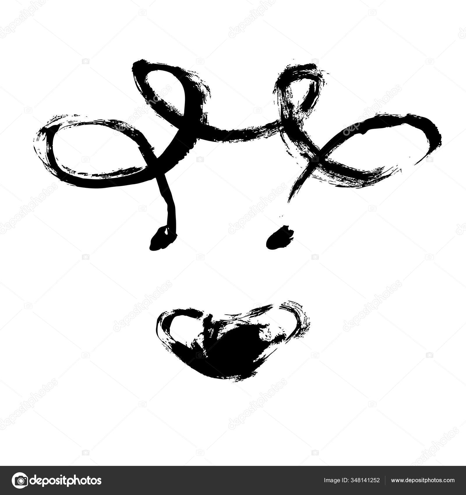 Bull Cow White Background Lunar Horoscope Sign Bull Cow Chinese Stock ...