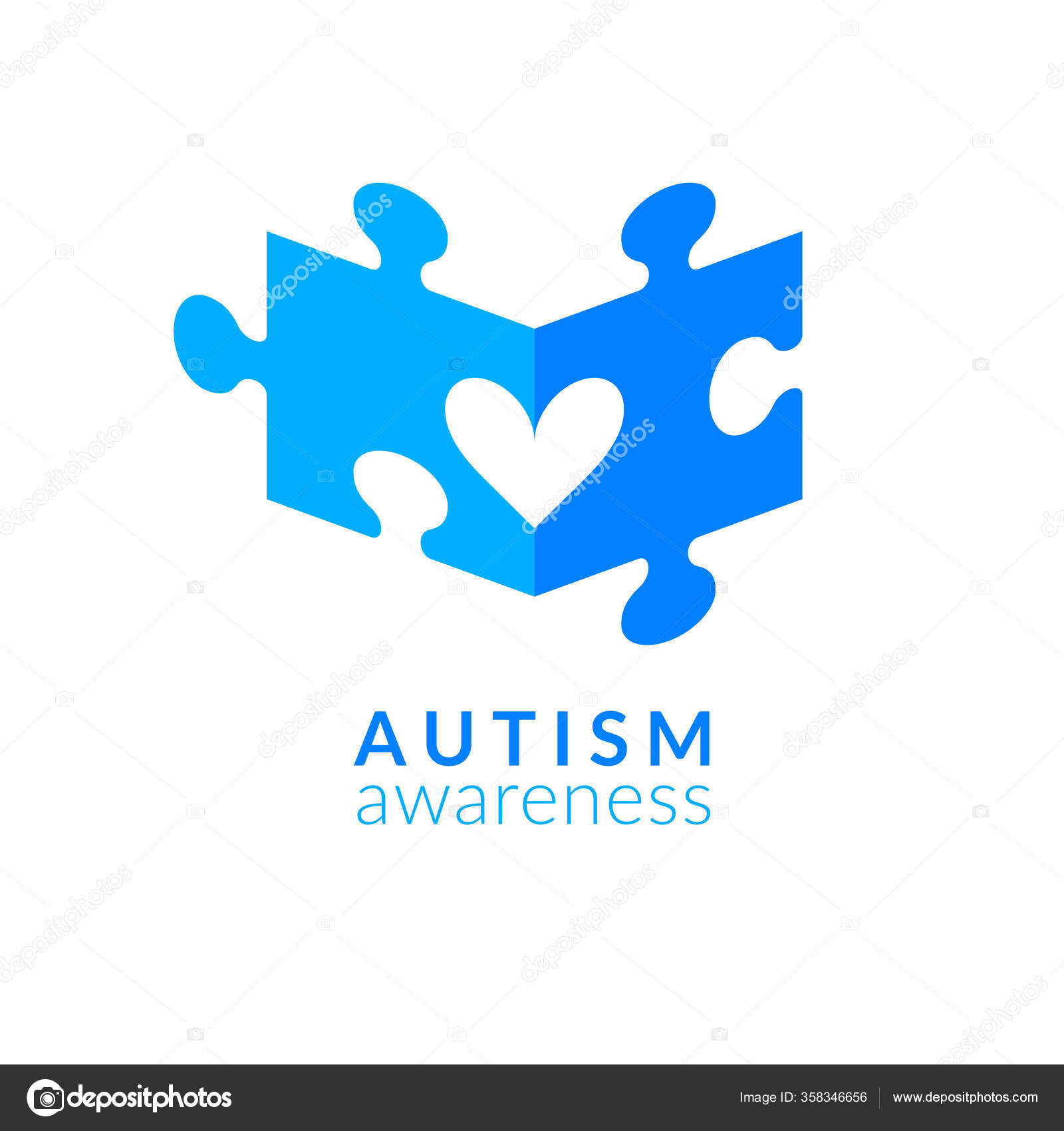 Blue Puzzle Peace Heart Autism Awareness Symbol World Autism Awareness ...
