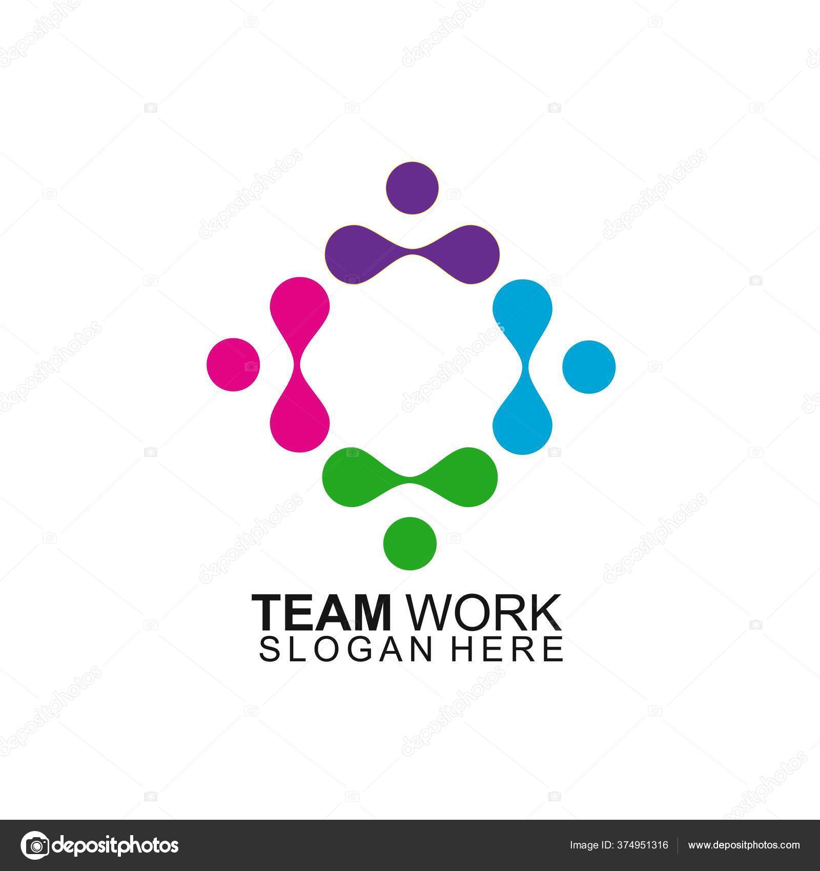 Team Work Logo Design Modern Social Network Team Logo Design Stock ...
