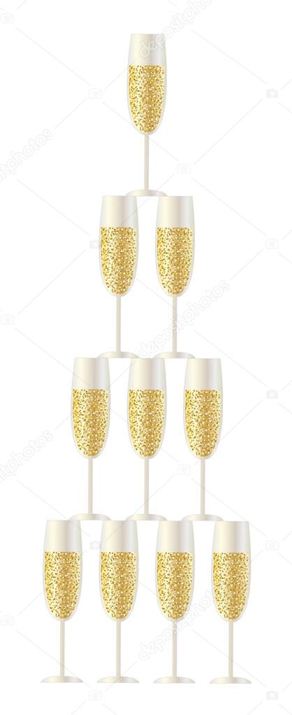 Stack of champagne glasses — Stock Vector © scrapster #132542652