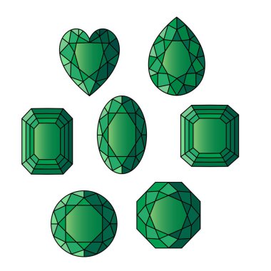 Green diamonds collection Stock Vector Image by ©robertosch #4457442