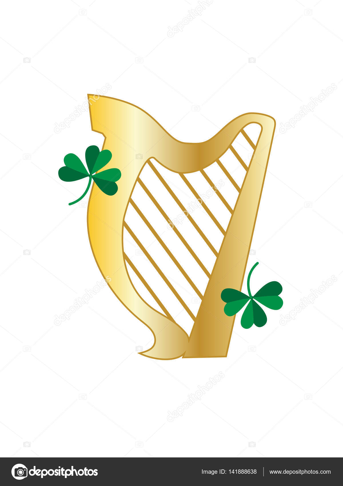 Gold Irish harp Stock Vector by ©scrapster 141888638