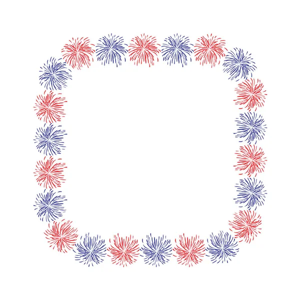 Square frame of fireworks Vector Art Stock Images | Depositphotos