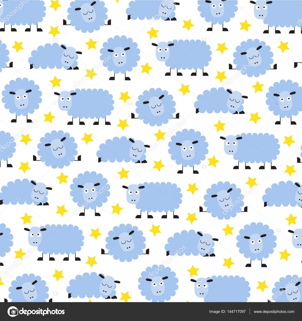 Cute sleepy sheep pattern — Stock Vector © scrapster #144717097