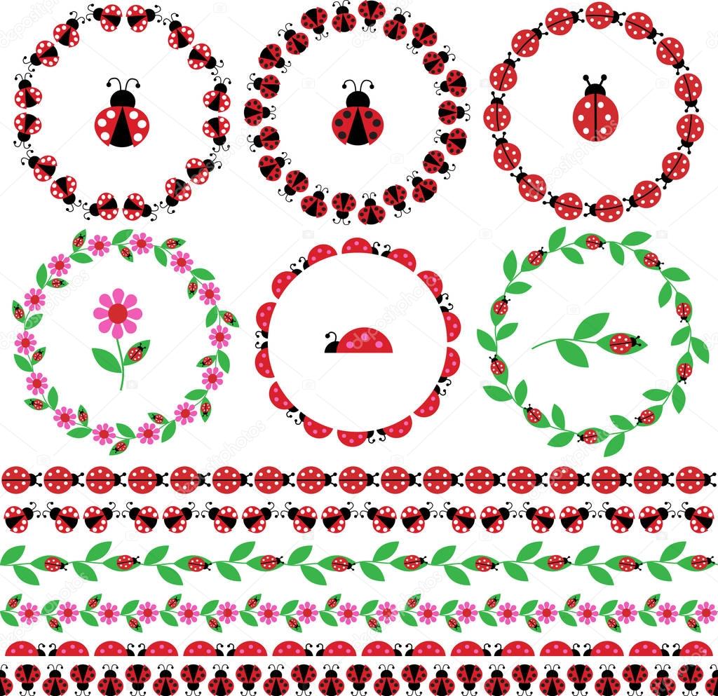 Ladybug circle frame — Stock Vector © scrapster #145201373