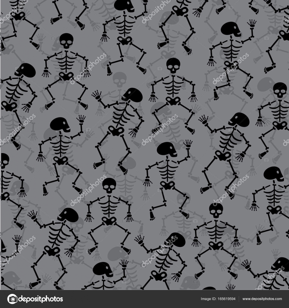 Halloween skeletons pattern Stock Vector by ©scrapster #165619594