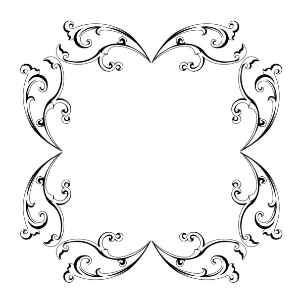 Calligraphy penmanship curly baroque frame black — Stock Vector ...