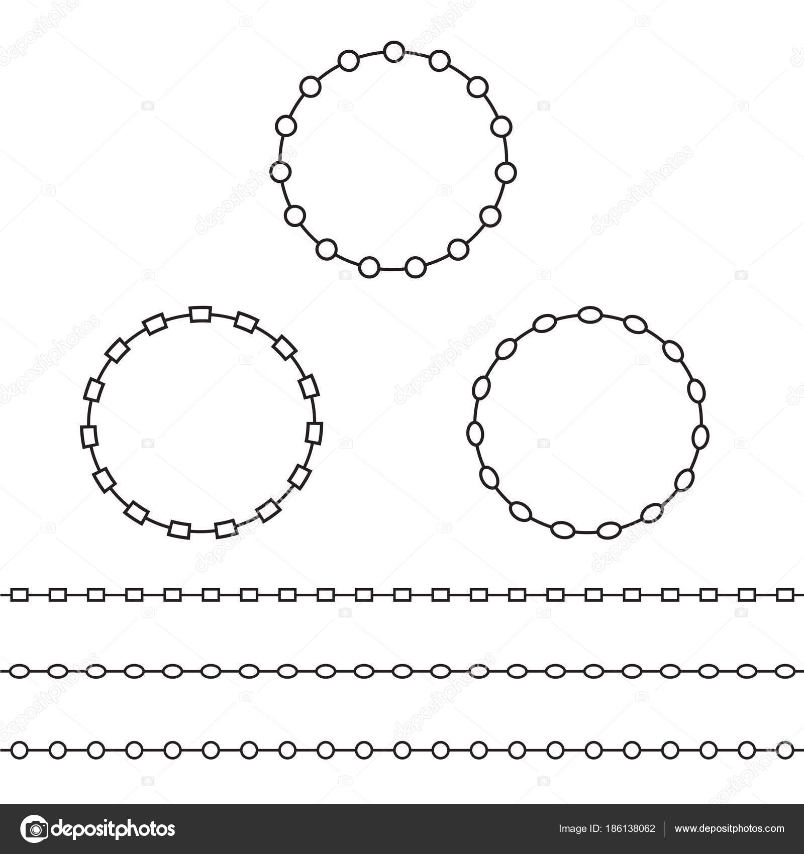 Black Chain Frames Borders Set Stock Vector Image by ©scrapster #186138062