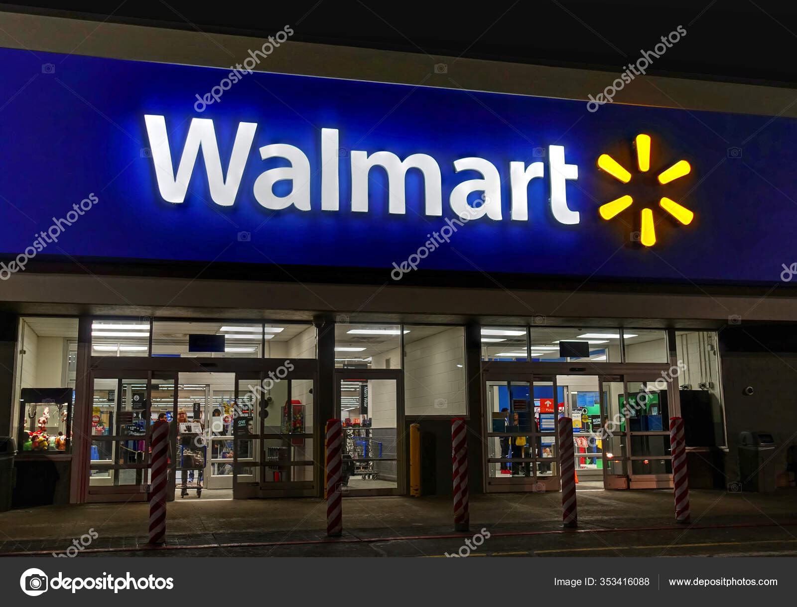 Walmart Store Front At Night