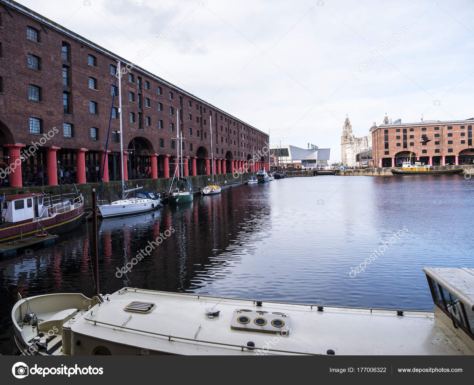 Albert Dock Complex Dock Buildings Warehouses Liverpool England Today ...
