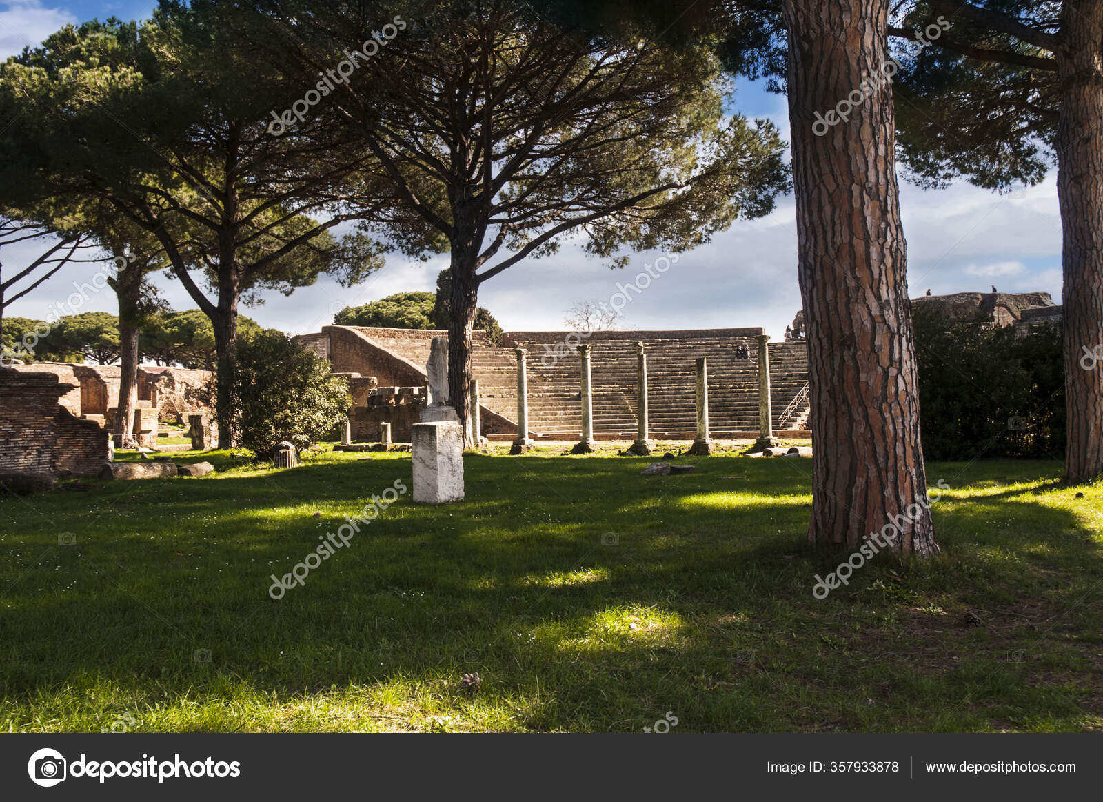 Archaeological Site Abandoned Ostia Antica Old Port Rome Italy Mouth ...