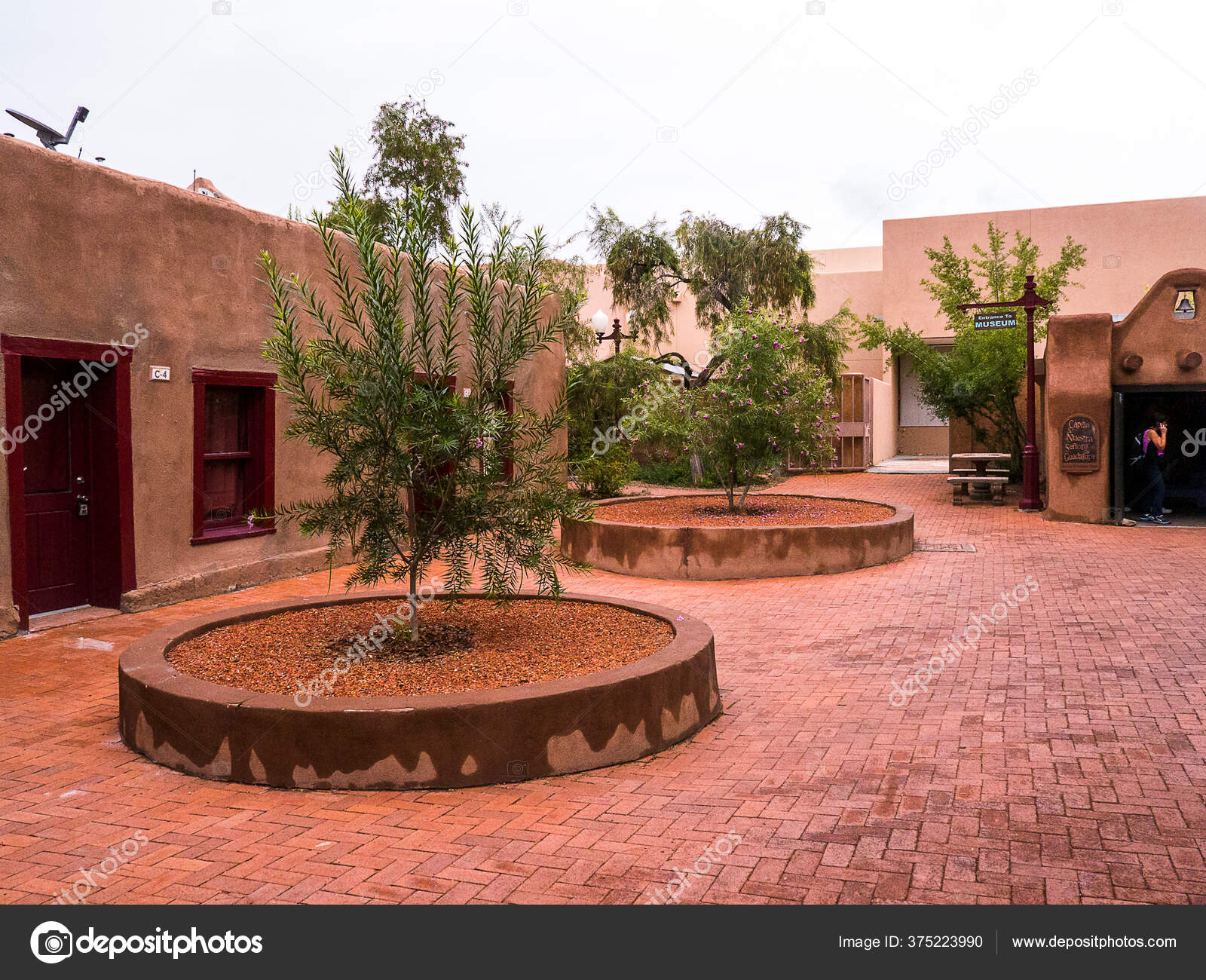 Public Courtyard Trees Artistic City Santa New Mexico Usa Galleries ...