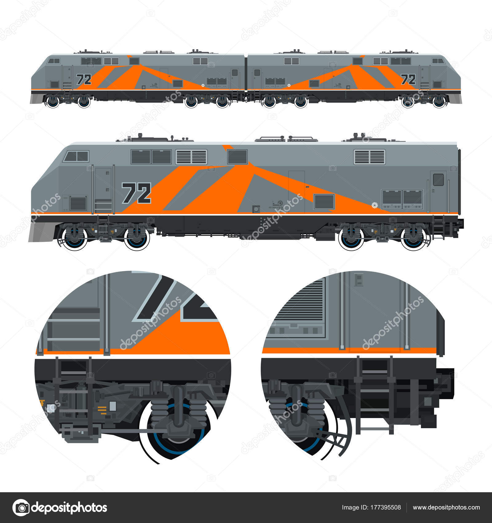 Orange Locomotive ,Rail Transportation Stock Vector Image by ©Serz72 ...
