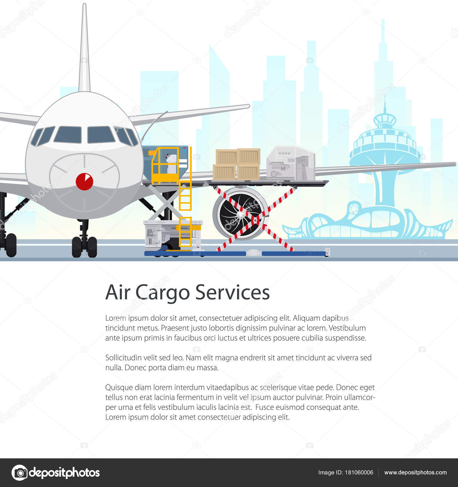 Air Cargo Services and Freight, Brochure Design Stock Vector Image by ...