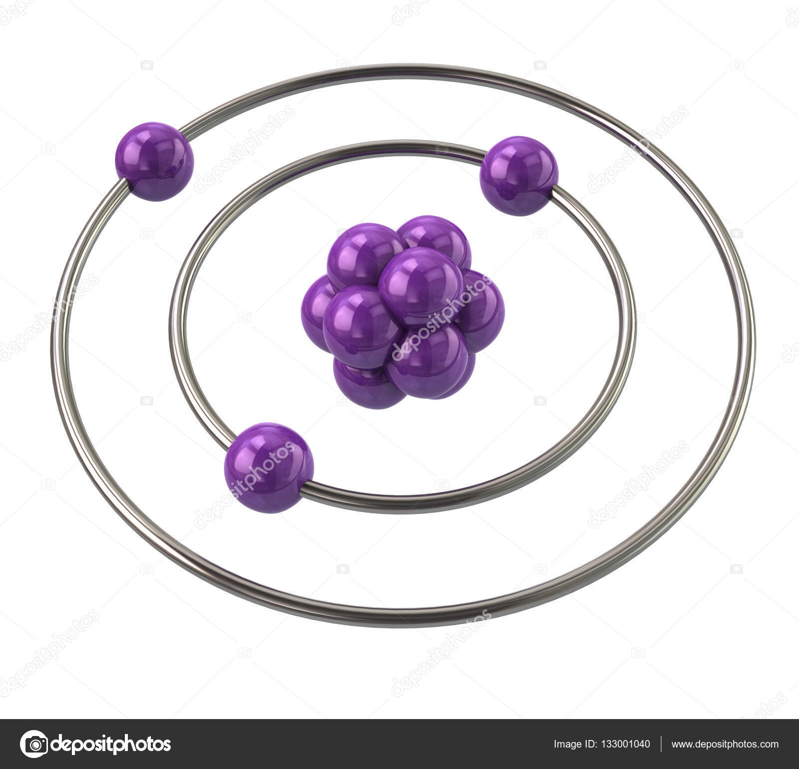 3D illustration av lila atom — Stockfotografi © valdum #133001040