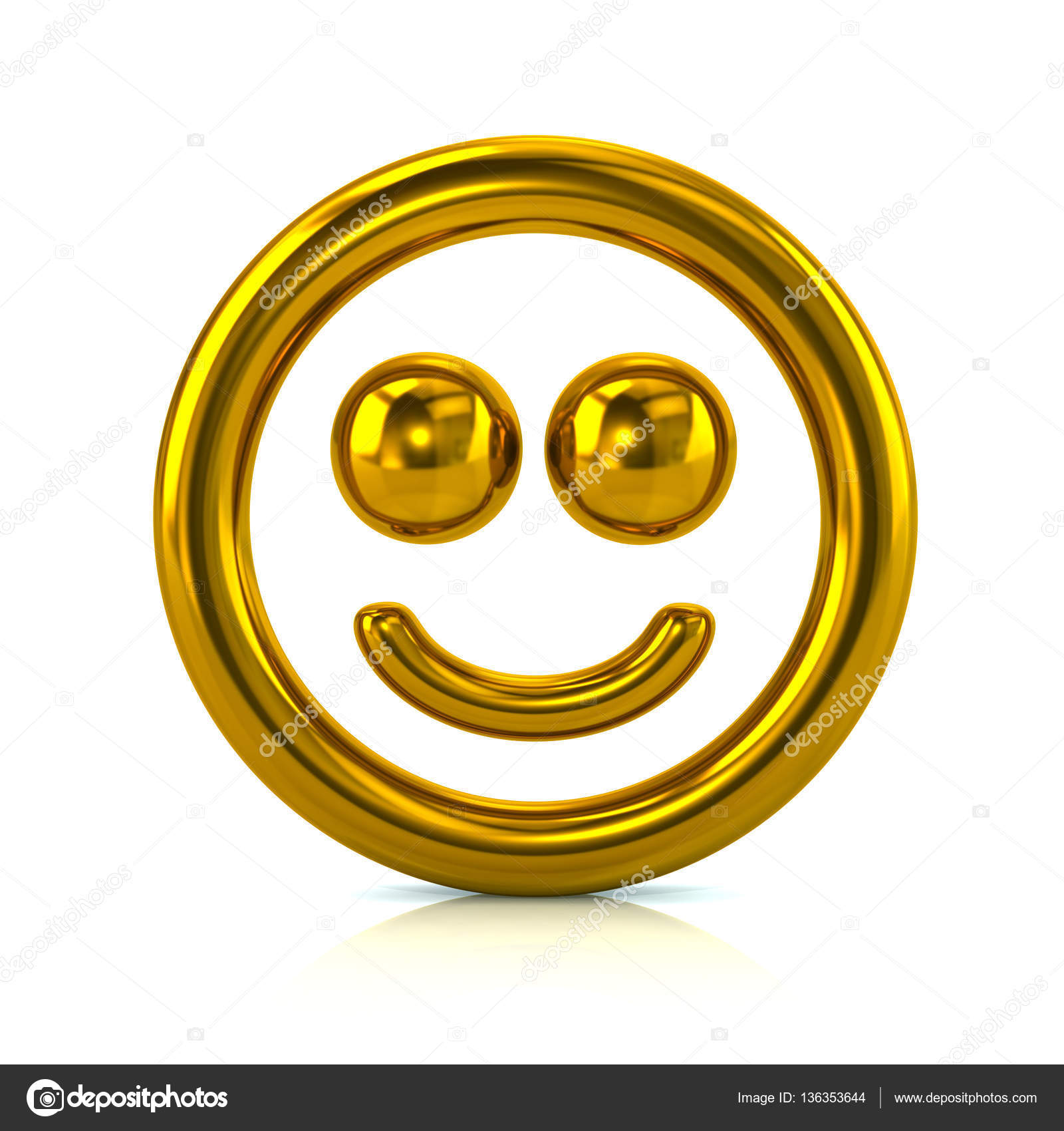 Golden smile face icon Stock Photo by ©valdum 136353644