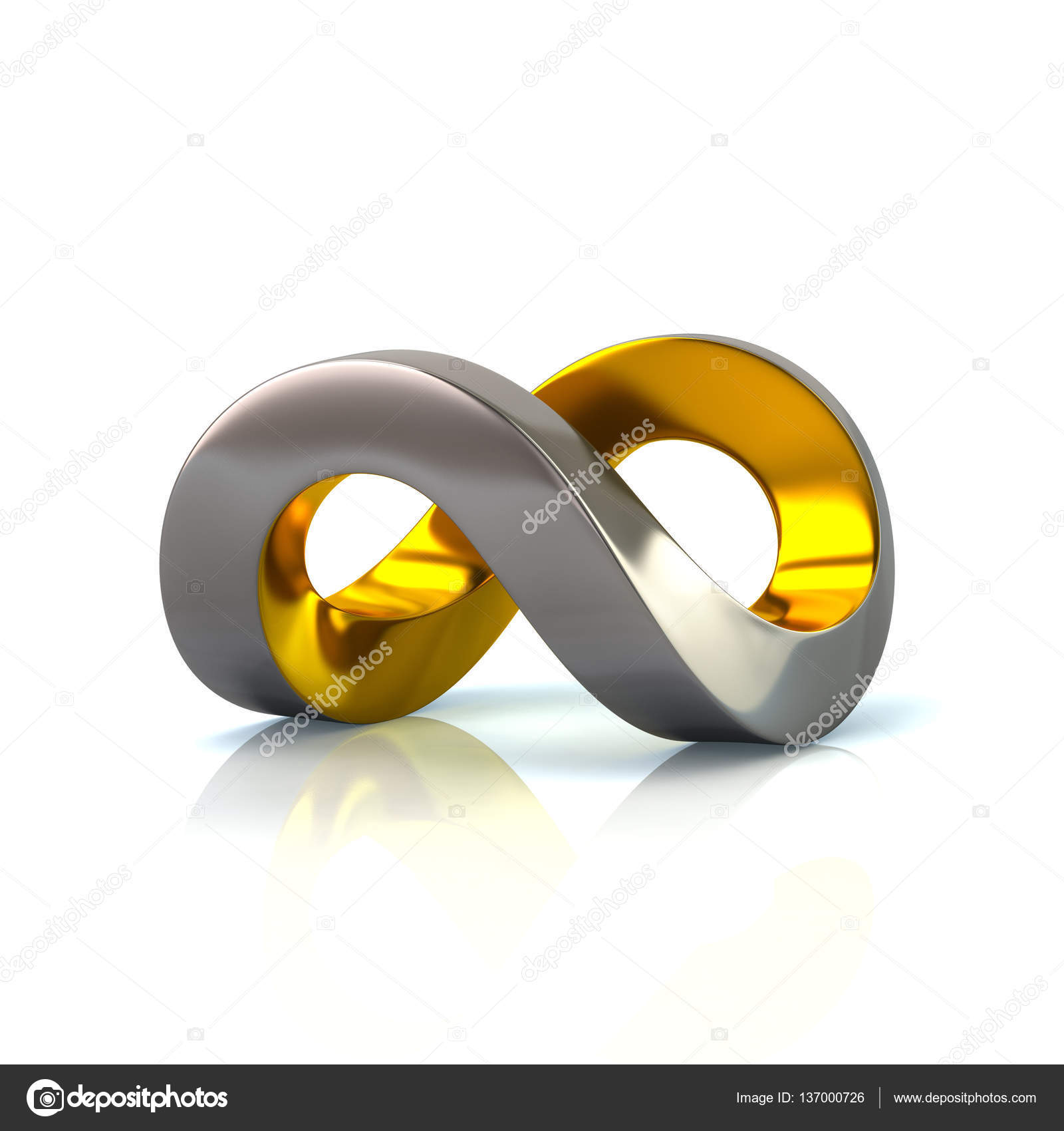 Silver and golden infinity symbol Stock Photo by ©valdum 137000726