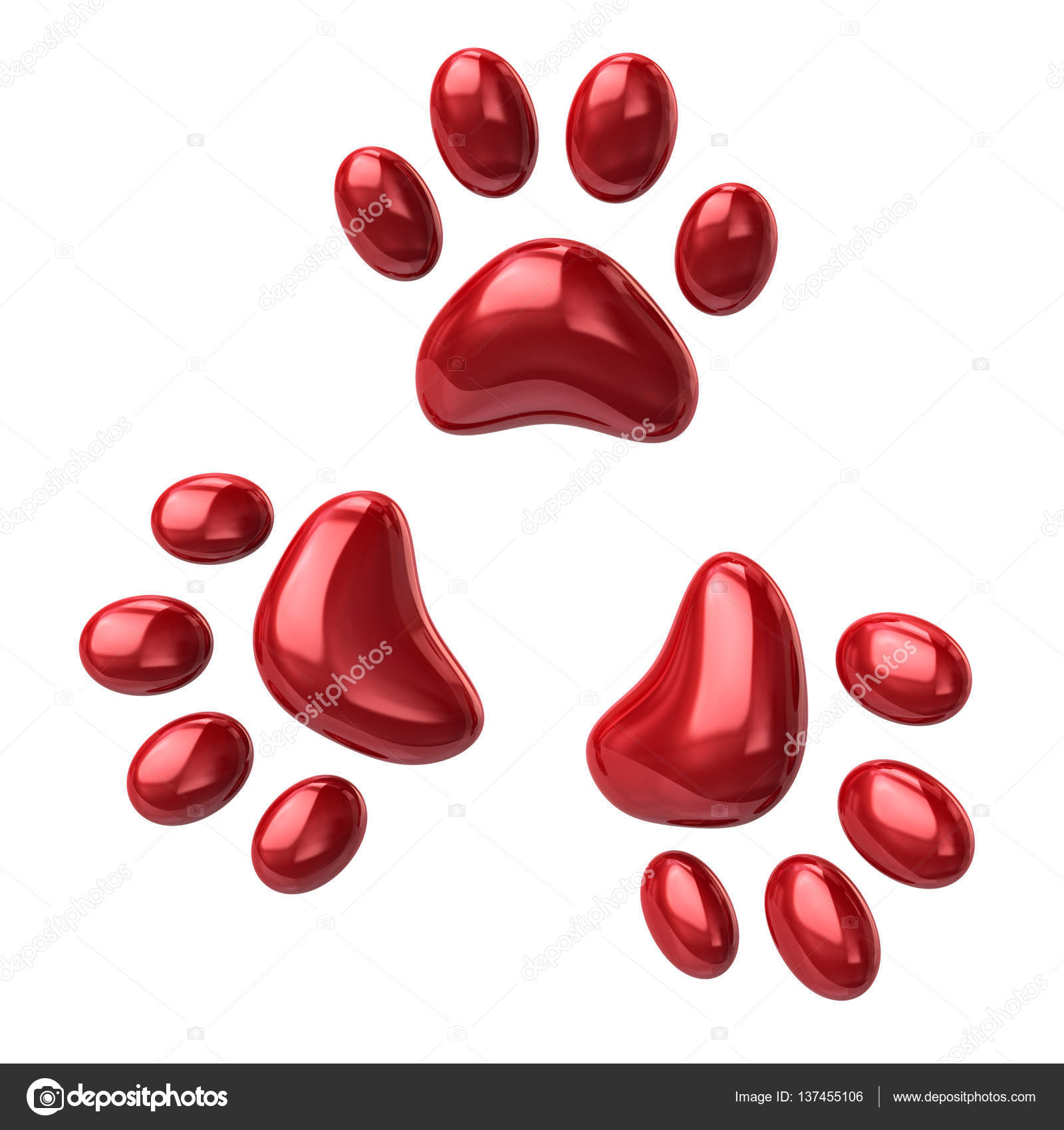Three red paws Stock Photo by ©valdum 137455106