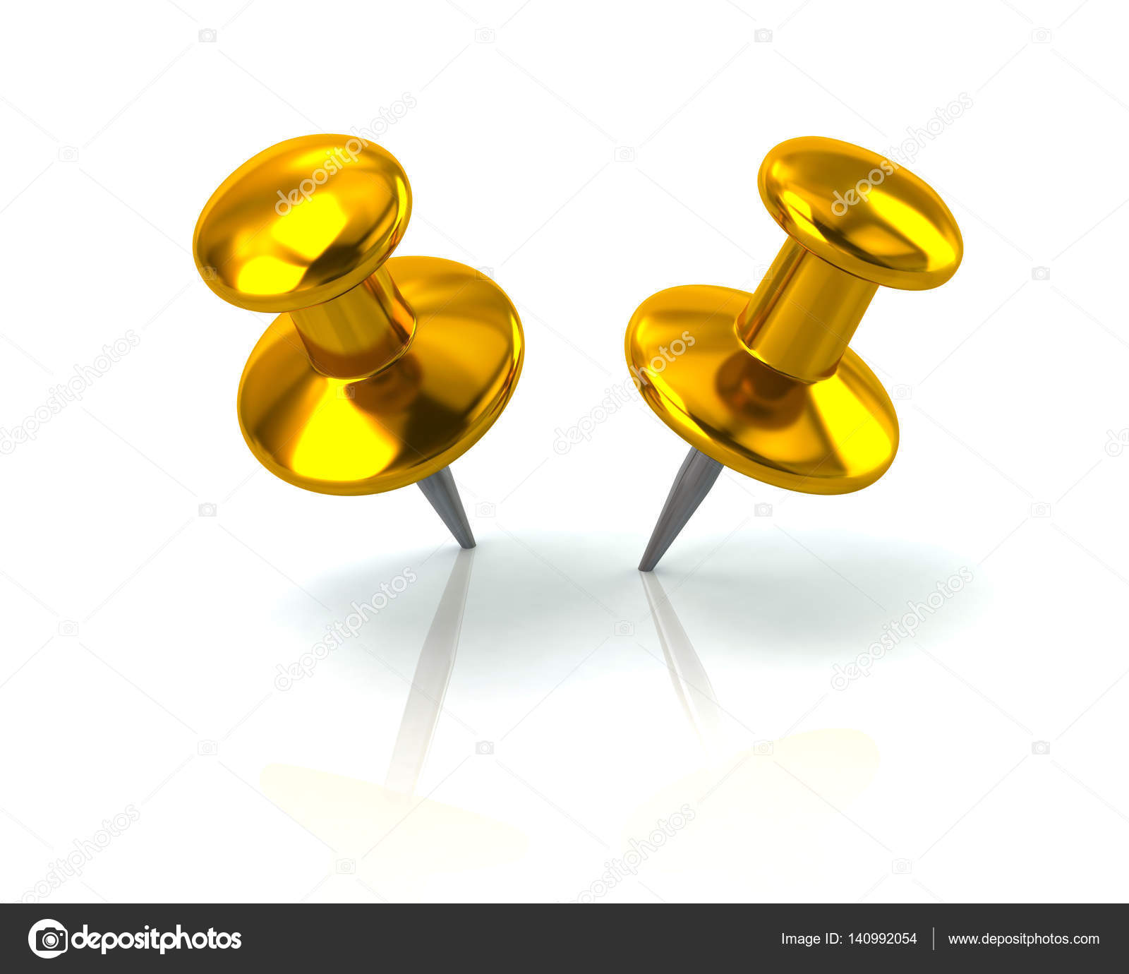 Two golden push pins Stock Photo by ©valdum 140992054