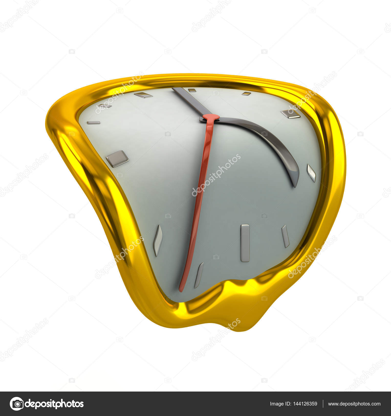 Golden melting clock icon — Stock Photo © valdum #144126359