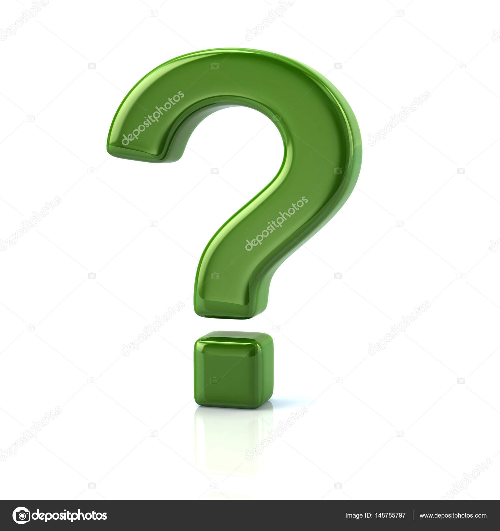 3d Green Question Mark