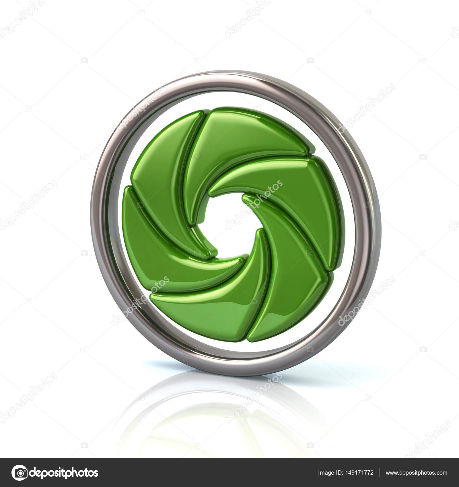 Green camera objective symbol — Stock Photo © valdum #149171772