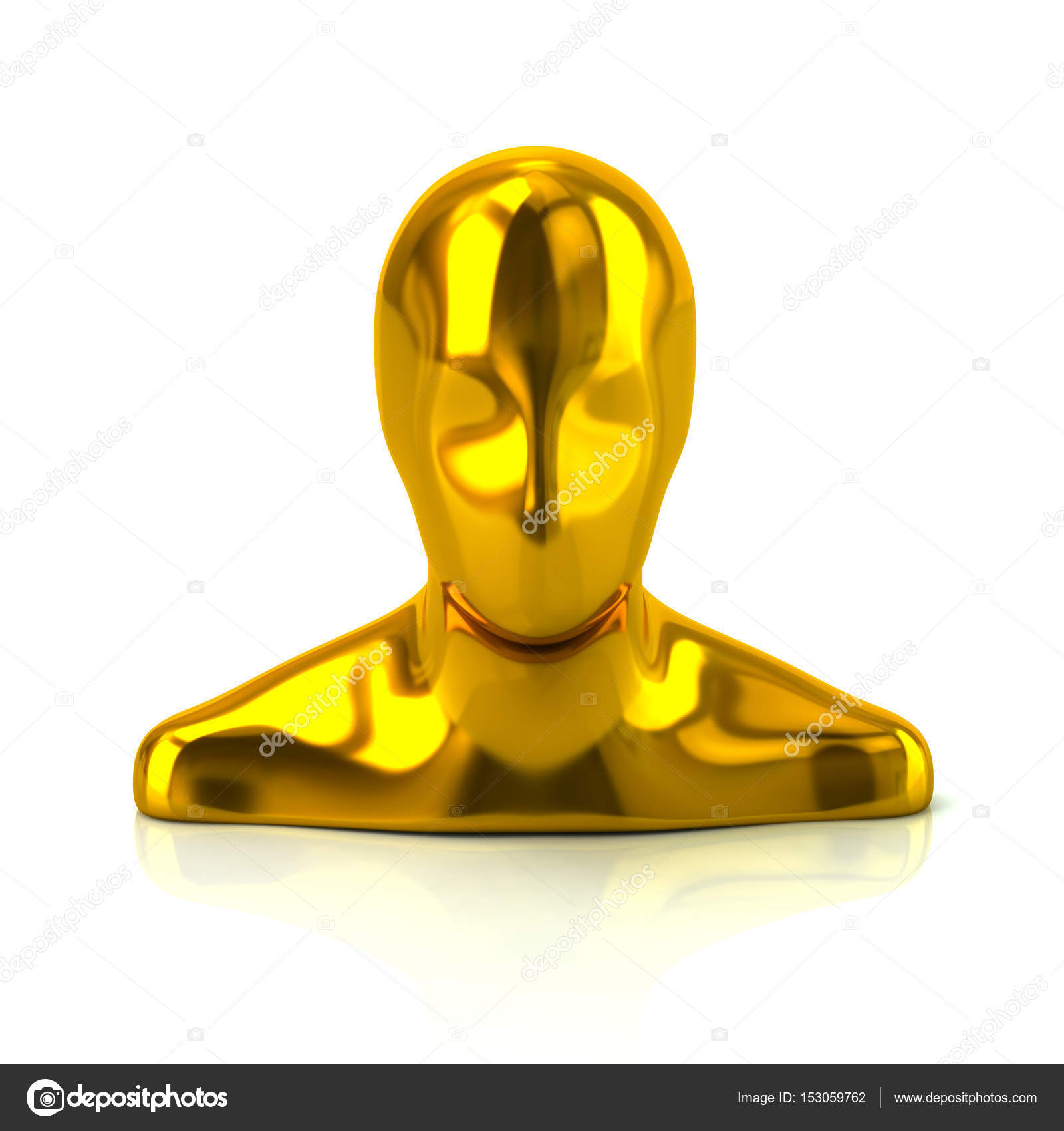 Golden profile avatar icon — Stock Photo © valdum #153059762