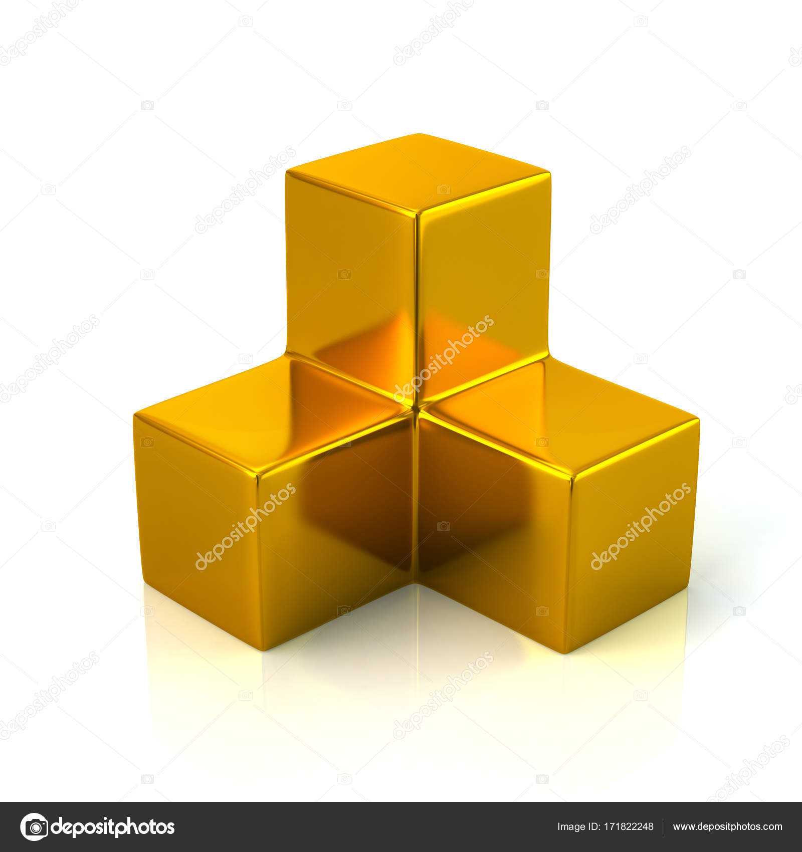 Three golden cubes icon — Stock Photo © valdum #171822248