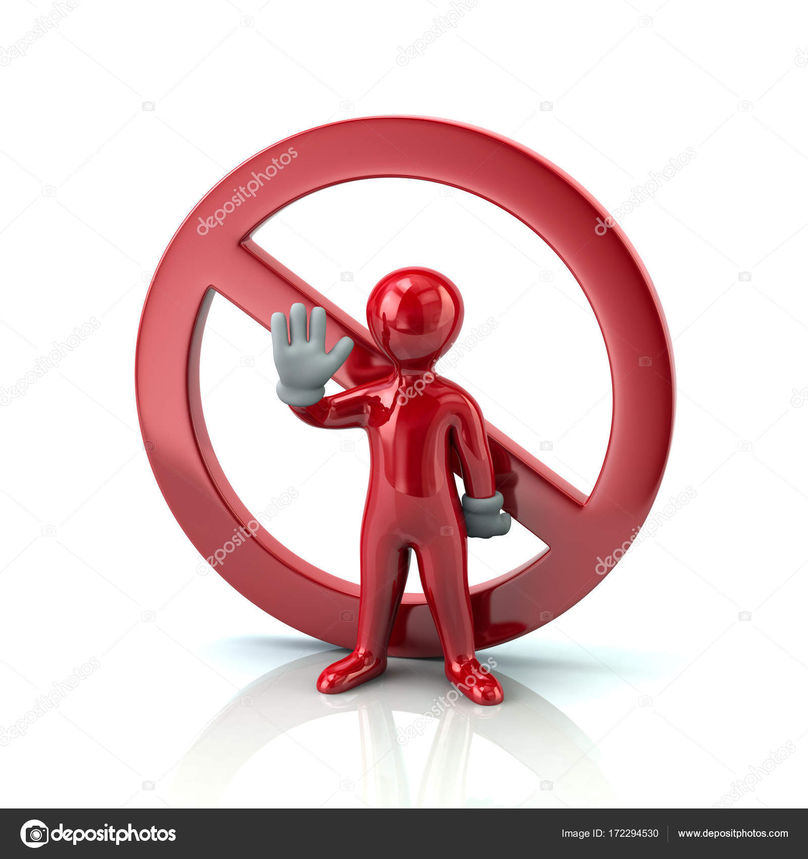 Red man showing stop sign Stock Photo by ©valdum 172294530