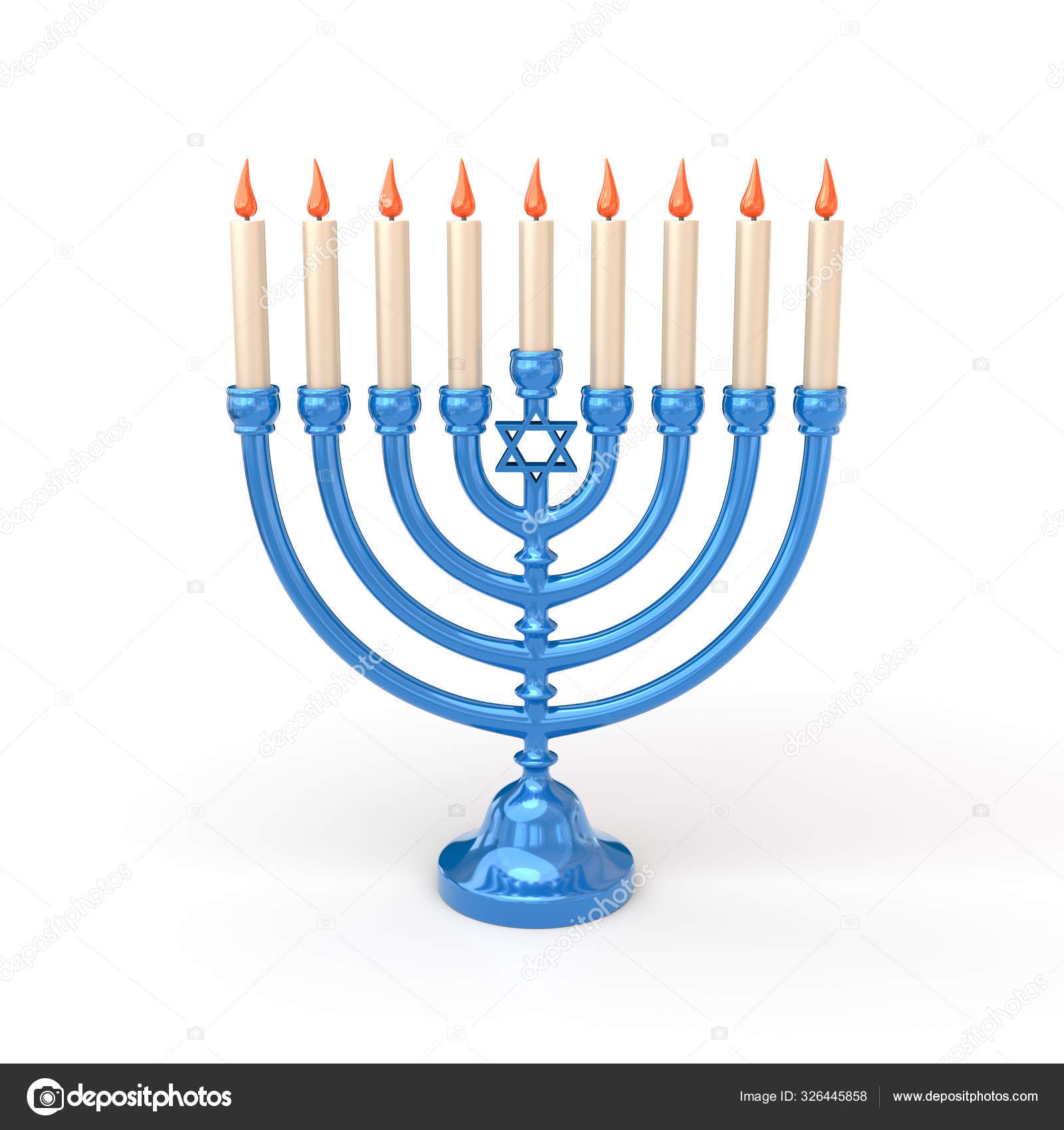 Blue Candle White Background