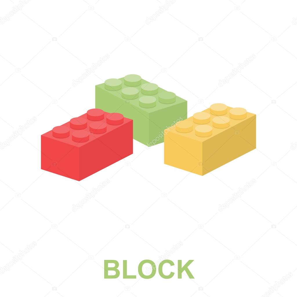 Building block cartoon icon. Illustration for web and mobile design ...