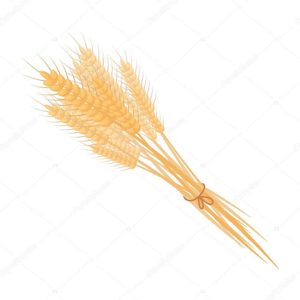 Bundle of wheat icon in cartoon style isolated on white background ...