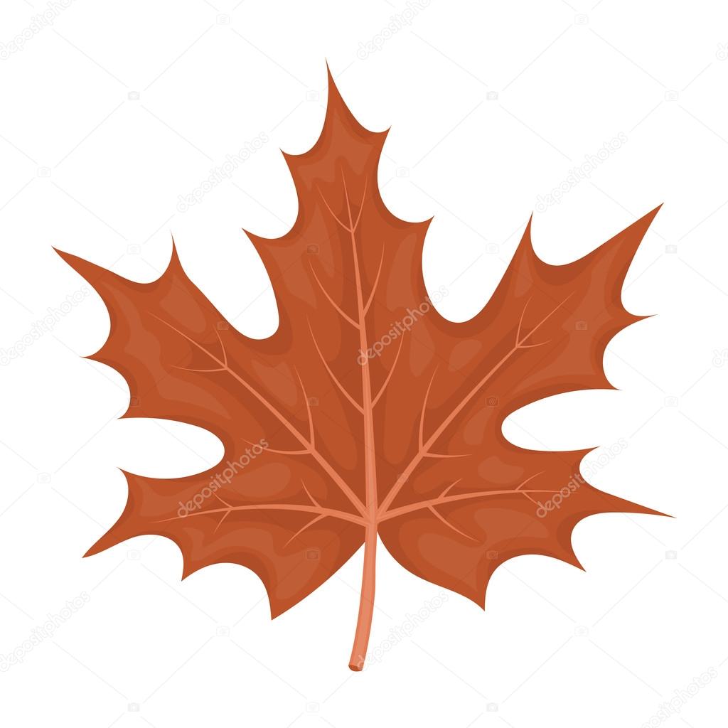 Maple leaf icon in cartoon style isolated on white background. Canadian ...
