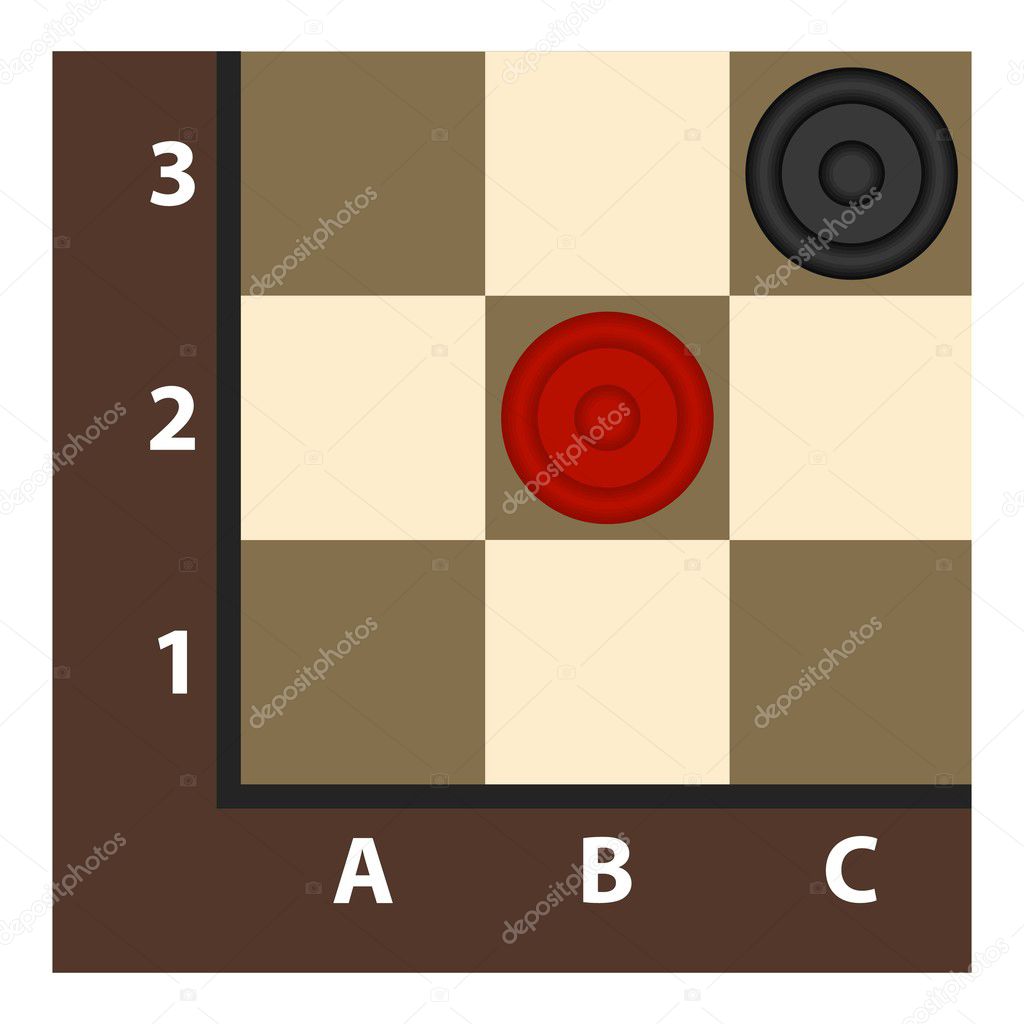 Image vectorielle Icône Checkers dans le style de dessin animé isolé ...