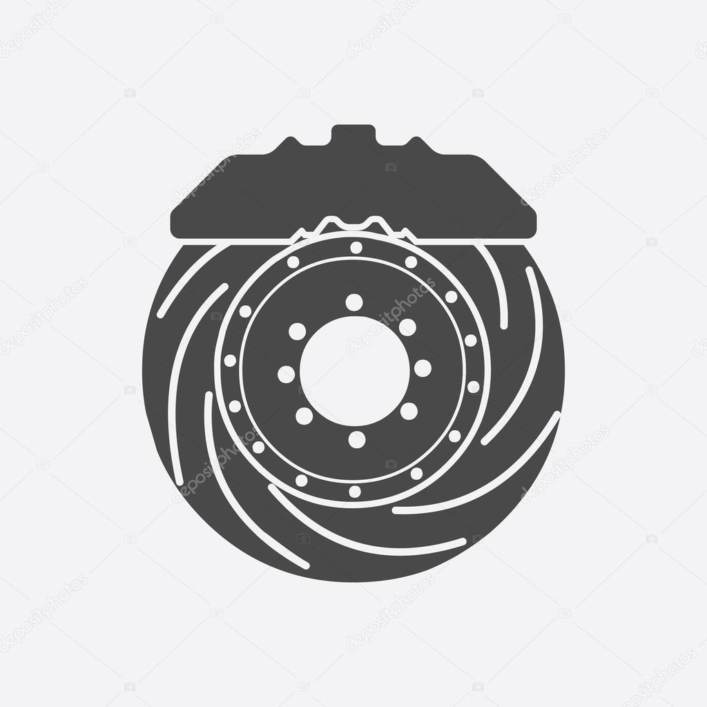 Brake shoe icon black. Single silhouette auto parts icon from the big ...