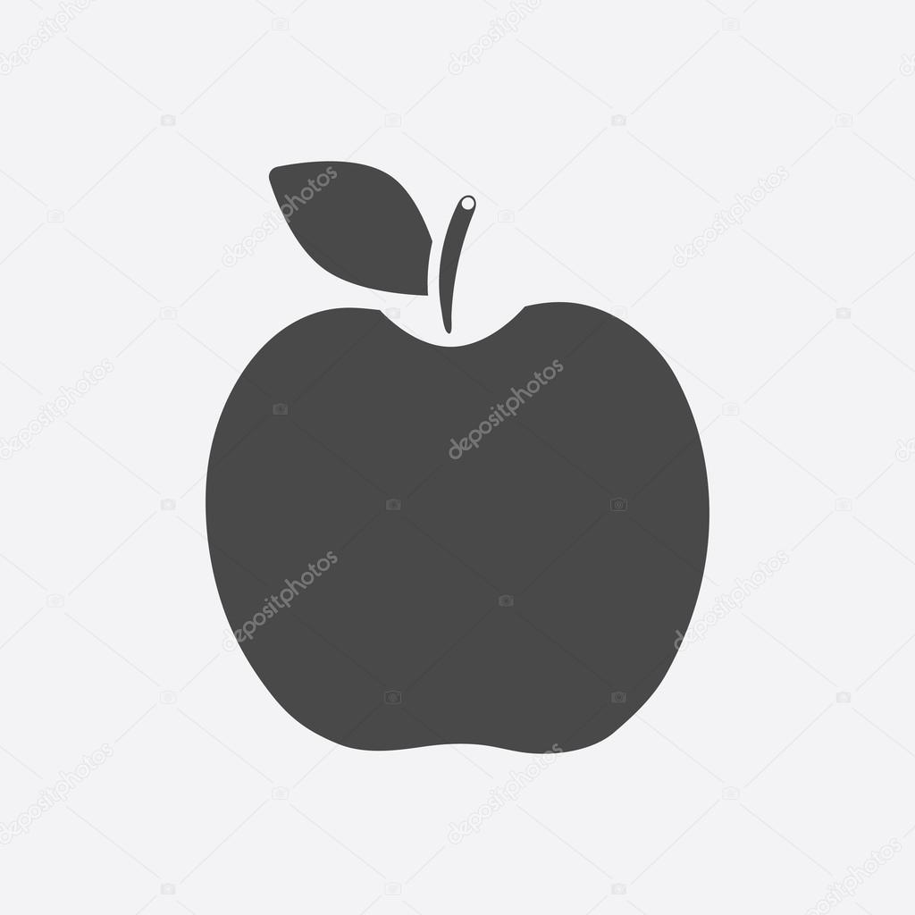 Apple icon black. Singe fruit icon. — Stock Photo © PandaVector #125948558