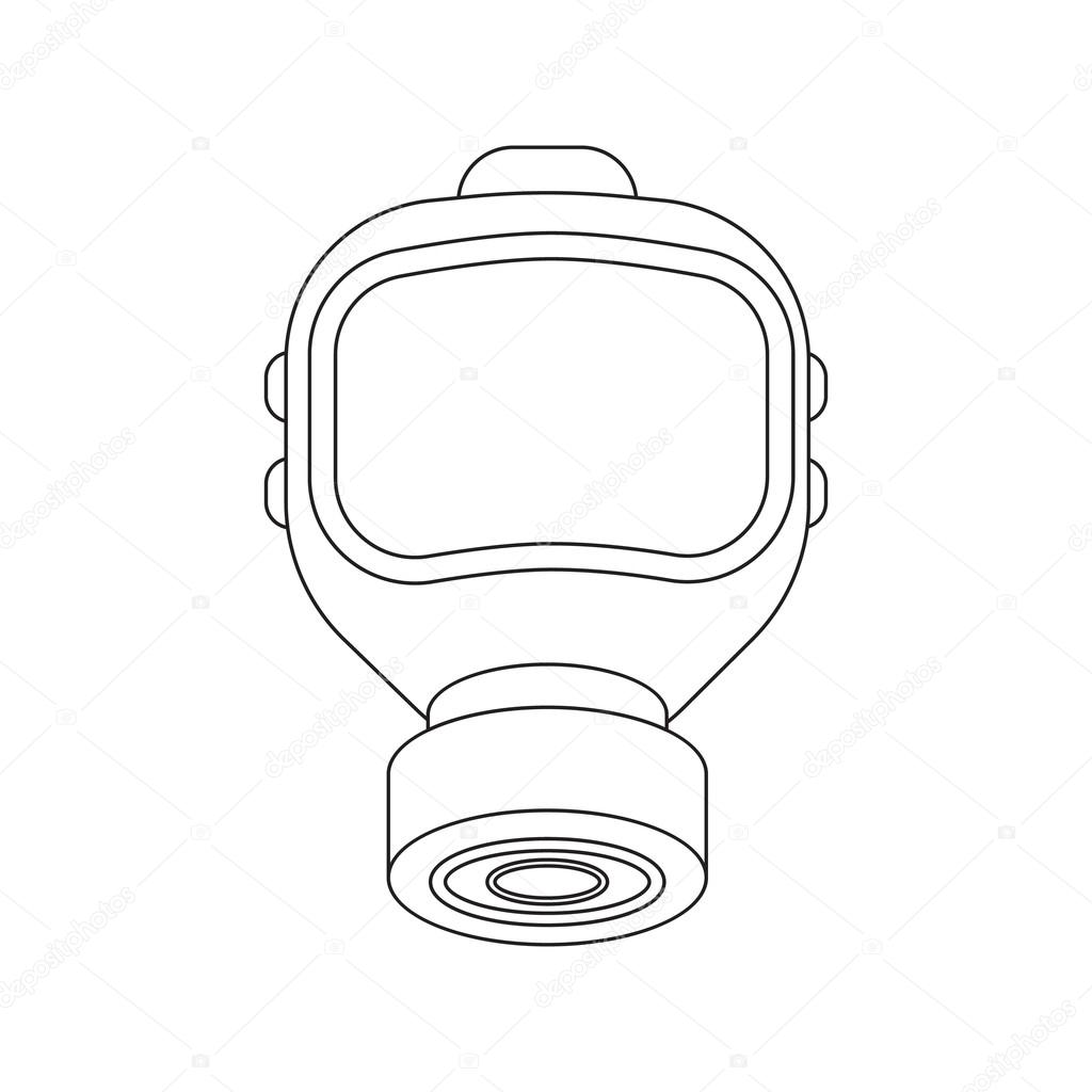 Fire gas mask icon black. Single silhouette fire equipment icon from ...