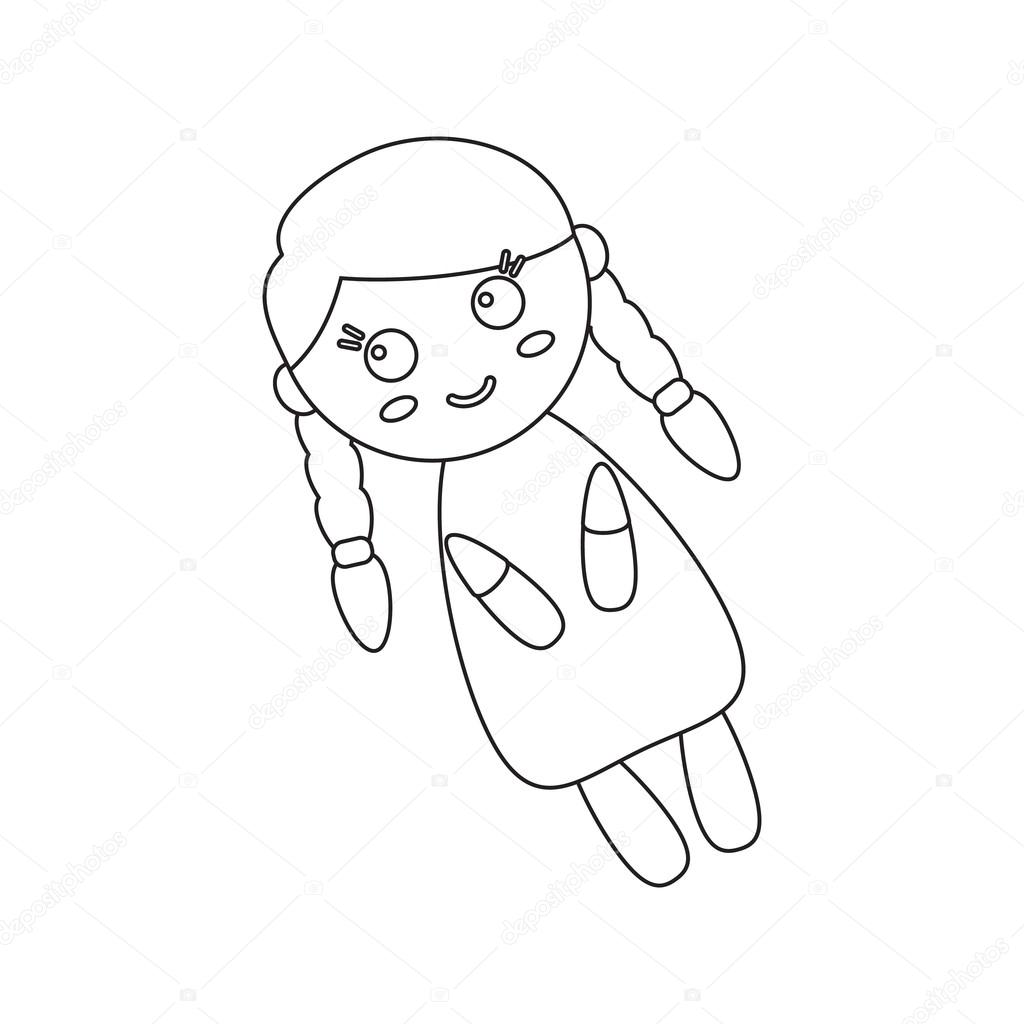 Doll line icon. Illustration for web and mobile design. Stock ...