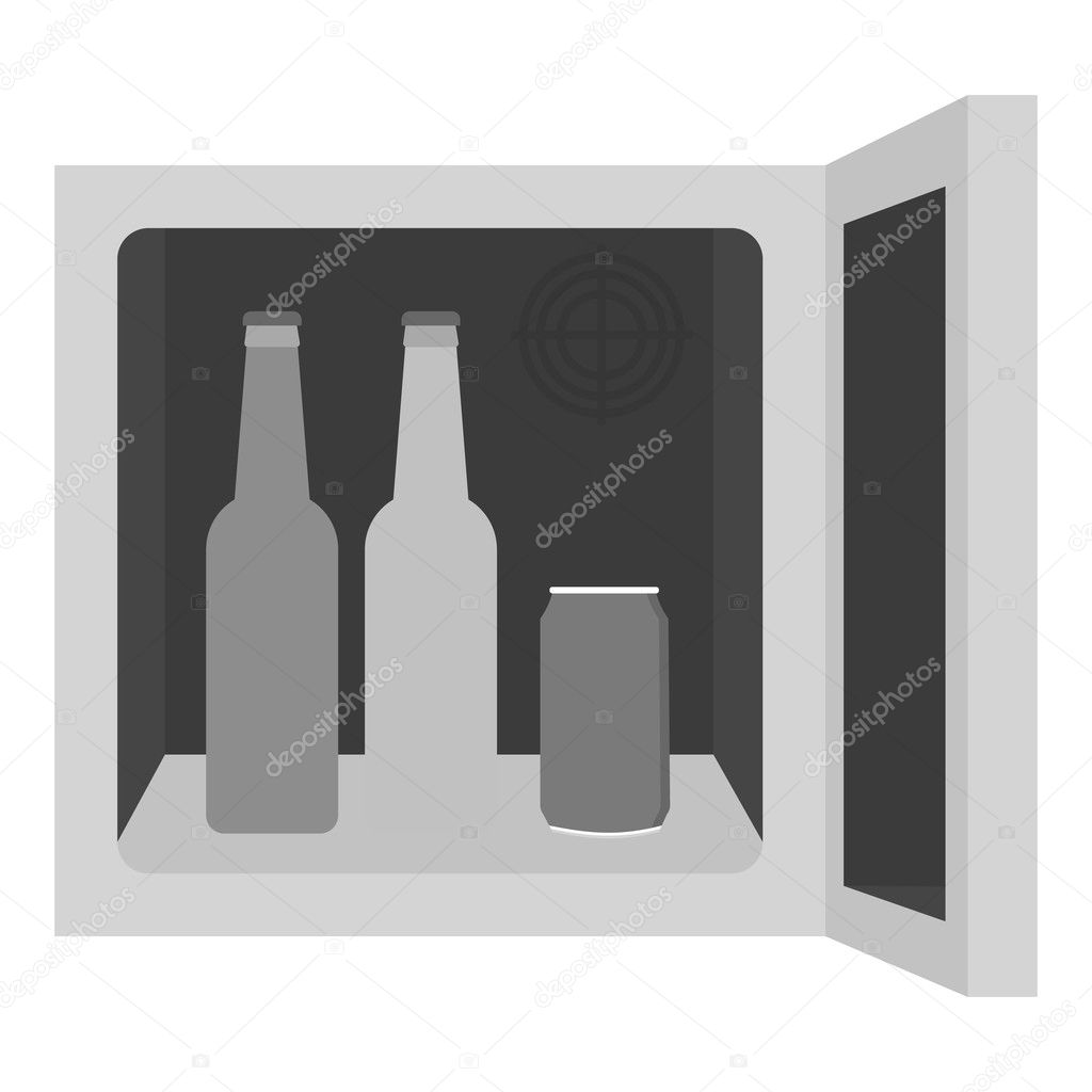 Mini-bar icon in monochrome style isolated on white background. Kitchen ...