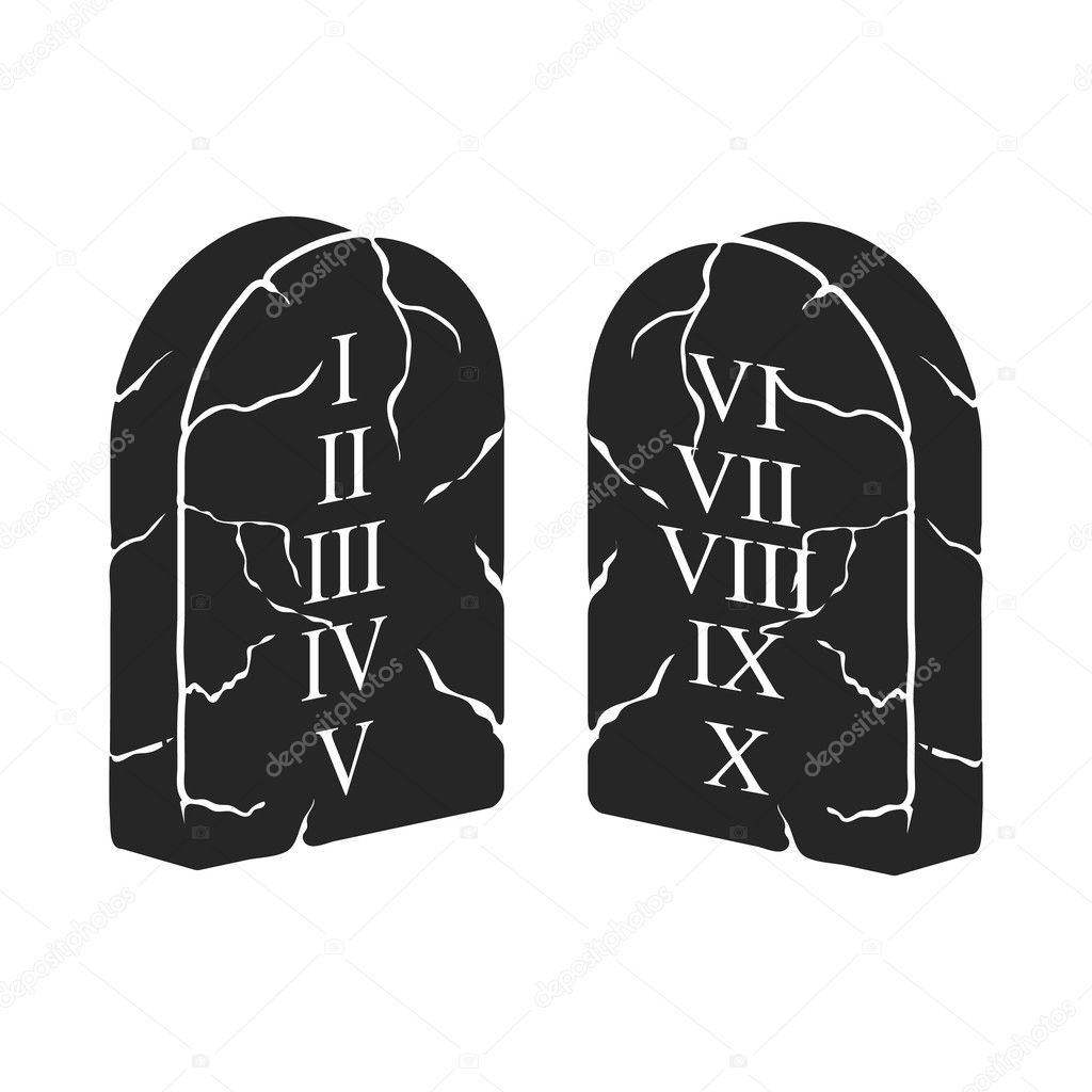 Ten Commandments icon in black style isolated on white background ...