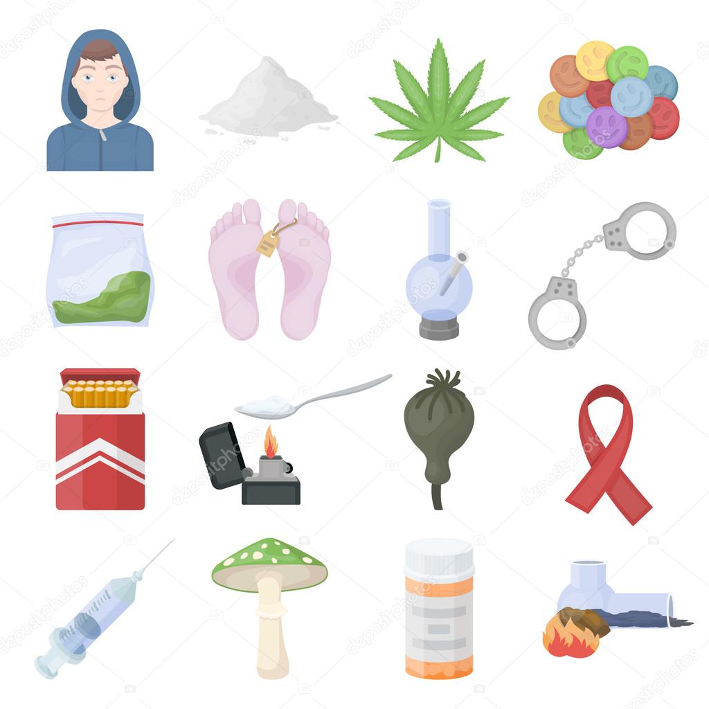 Drugs set icons in cartoon style. Big collection drugs vector symbol ... Drugs set icons in cartoon style. Big collection drugs vector symbol ...