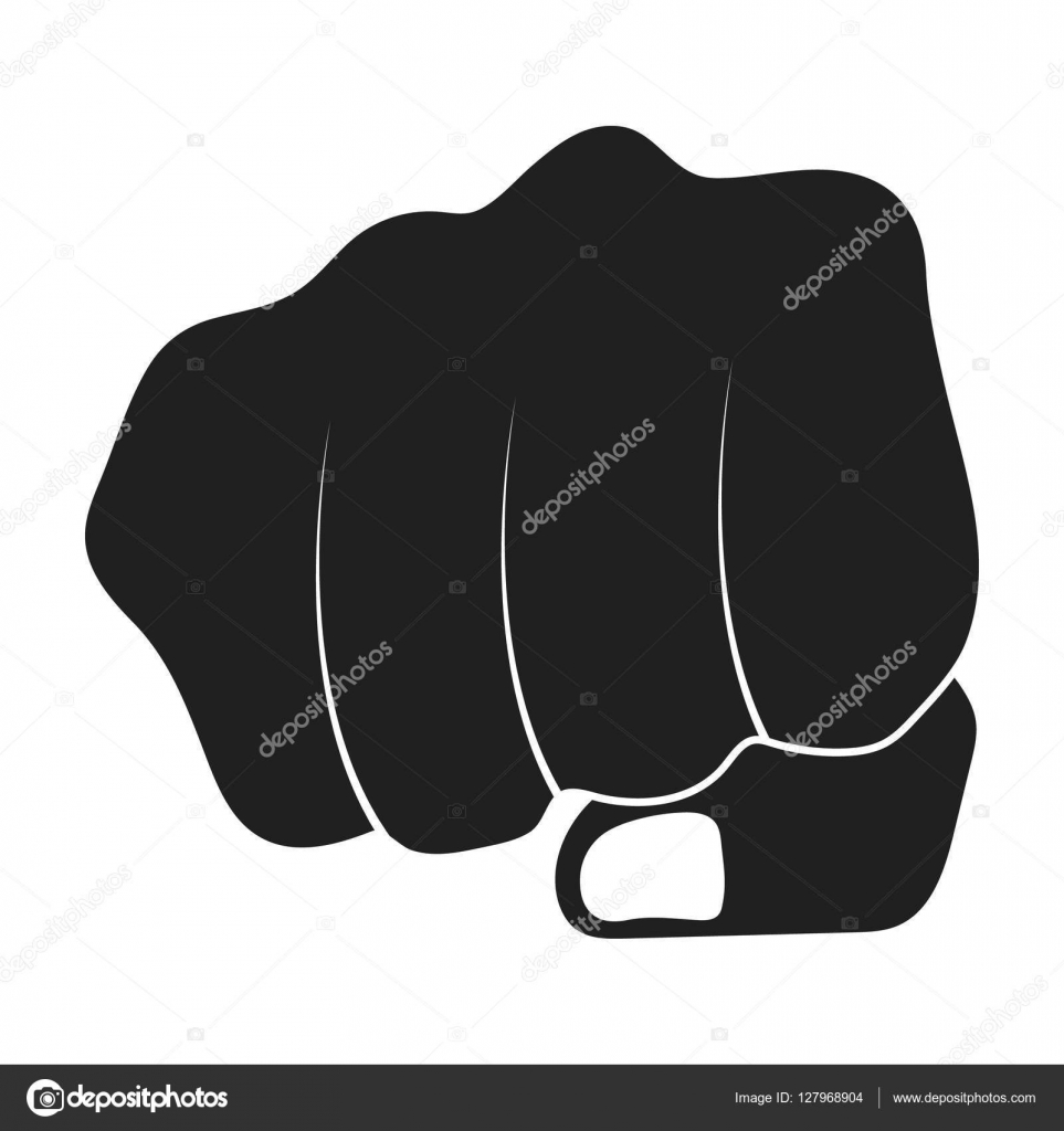 Fist bump icon in black style isolated on white background. Hand ...