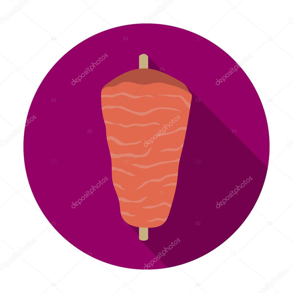 Doner kebab icon in flat style isolated on white background. Meats ...