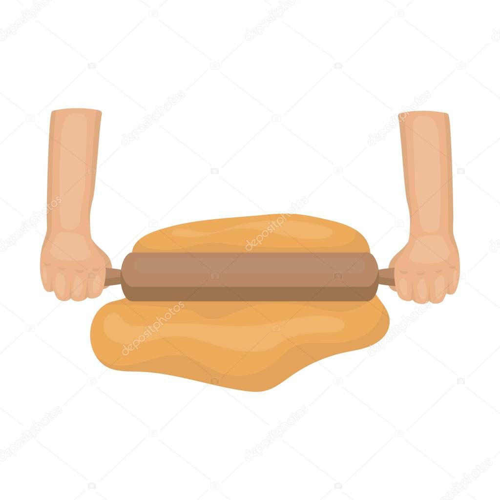 Rodando el icono de masa en estilo de dibujos animados aislado sobre ...