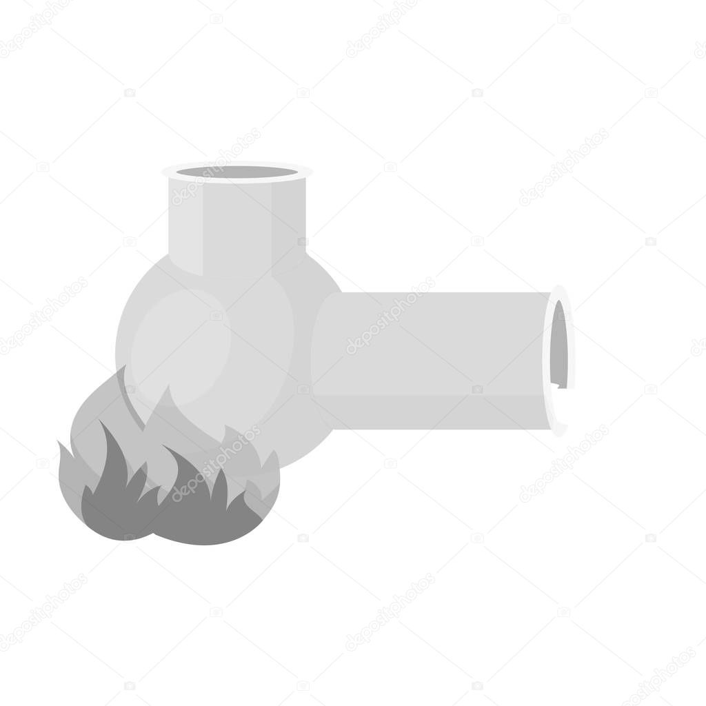 Hashish pipe icon in monochrome style isolated on white background ...