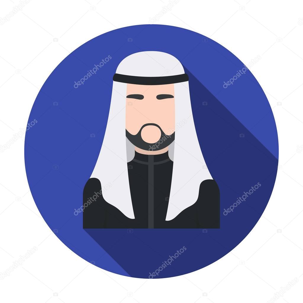 Icono Sheikh en estilo plano aislado sobre fondo blanco. Emiratos ...