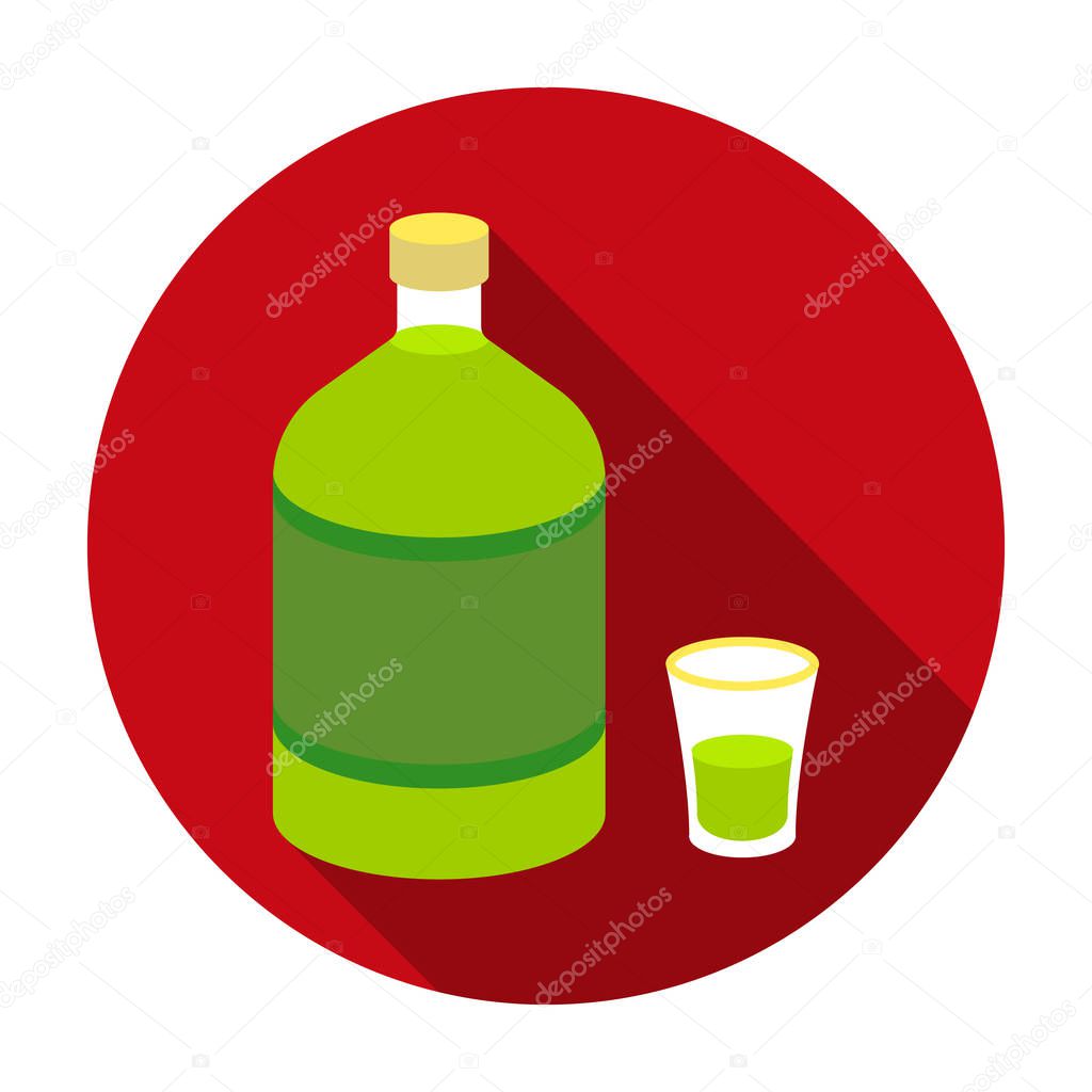 Absinthe icon in flat style isolated on white background. Alcohol ...