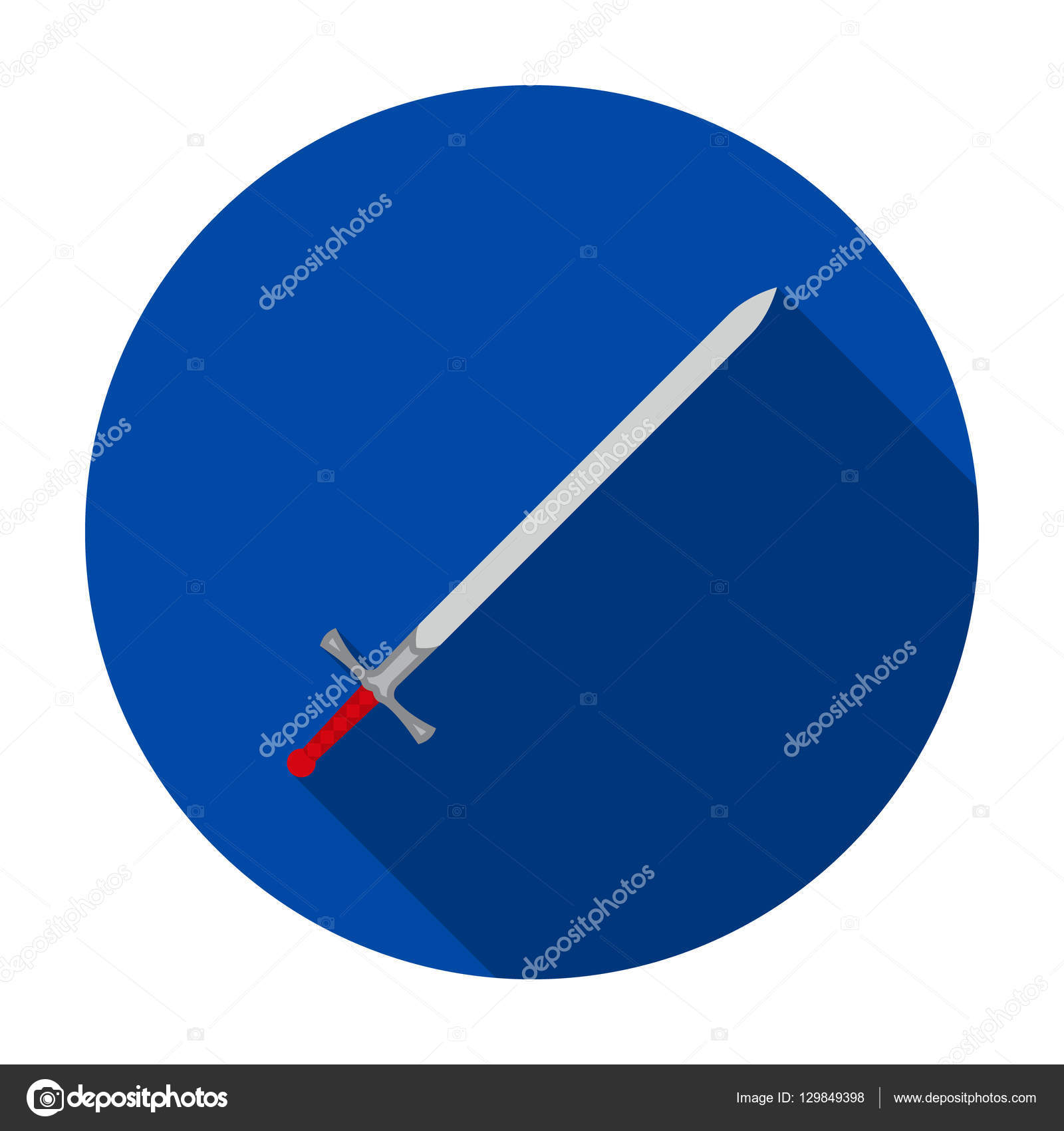 Two-handed sword icon in flat style isolated on white background ...